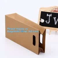 China paper bags with flat handle,cement packaging paper bags , strong brown paper bags,Take out brown kraft paper bread bag f for sale