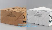 China fast food packaging grcoery brown kraft paper shopping carry bags with handles,take away fast food kraft paper bag, bage for sale