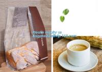 China Recyclable sandwich bread food packaging brown paper bag custom kraft pastry paper bag，kraft paper bread bag with window for sale