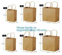 China Custom printed kraft paper bags food grade with window bread packaging paper bags,Custom kraft breakfast pastry packagin for sale