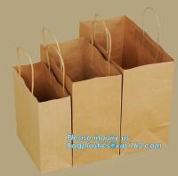China Custom printed kraft paper bags food grade with window bread packaging paper bags,Custom kraft breakfast pastry packagin for sale