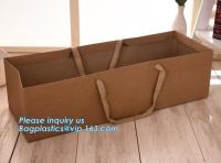 China OEM Ribbon Satin Handle Carrier Bag With Custom Logo Printed Paper Bag For Flowers,Custom Flower Vase Planpot Black Pape for sale