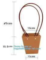 China Logo Personalized Portable Bouquet Flower Carrier Gift Packing Paper Bag,Kraft Paper Laminated Pp Woven Paper Bag Flower for sale
