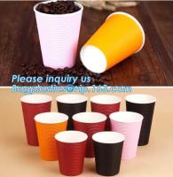 China disposable cup/vending paper cup/custom coffee cups,ripple wall disposable paper cup custom logo printed hot coffee cups for sale