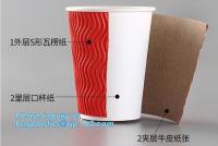 China Custom Disposable Striped Paper Cup Ripple Wall Paper Coffee Cups,Printed Disposable Coffee Paper Cup with Lid PACKAGE for sale