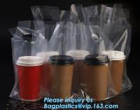 China Disposable cup carrier bag, carry bag, cup handle bag, handy bag, die cut bag, handle carry bag, grocery bag, bakery pac for sale