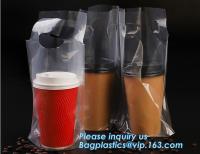 China Disposable cup carrier bag, carry bag, cup handle bag, handy bag, die cut bag, handle carry bag, grocery bag, bakery pac for sale