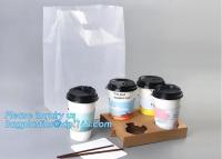 China Disposable cup carrier bag, carry bag, cup handle bag, handy bag, die cut bag, handle carry bag, grocery bag, bakery pac for sale