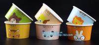 China 12oz 360ml 34oz 1000ml ice cream paper cup and paper lid,double pe coating single wall recycled 16oz icecream cup 500ml for sale