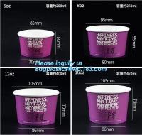 China A series of custom logo printed double PE coated icecream paper cup with lid from Wuhan manufacturer bagplastics bagease for sale