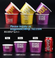 China A series of custom logo printed double PE coated icecream paper cup with lid from Wuhan manufacturer bagplastics bagease for sale