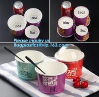 China A series of custom logo printed double PE coated icecream paper cup with lid from Wuhan manufacturer bagplastics bagease for sale