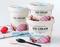 China OEM Print logo food grade cheap disposable icecream cup with lids,flexo printing take away ice cream paper cup with dome for sale