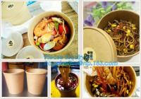 China paper soup cups with paper lids hot soup kraft paper cup,disposable kraft paper soup cup with paper lid,bagease package for sale