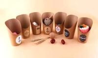 China Wholesale Healthy Eco-friendly Cone shape french fries packaging box Food grade lamination craft paper Chicken popcorn b for sale