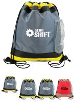 China 210D pu edge polyester sport gym backpack promotional outdoor activities drawstring bag,eco reusable fashion polyester f for sale