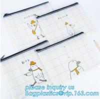 China stationery high quality colorful durable zipper document bag a4 clear plastic pvc stationery file bag with handle pack for sale