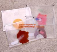 China Office School Supply A4/5/6 Plastic PVC Document Bags With Zipper File Folder Stationery Pen Bag For Office School Suppl for sale