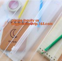 China Frosted surface easy to seal zipper file bag, stationary holder pack,transparent frosted A4/A5 bag, protable slider seal for sale
