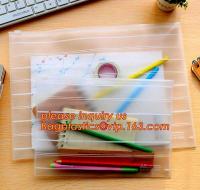 China Frosted surface easy to seal zipper file bag, stationary holder pack,transparent frosted A4/A5 bag, protable slider seal for sale
