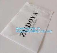 China printing waterproof frosted pvc plastic bra bag,vinyl EVA PVC travel apparel package storage bag zip slider with string for sale
