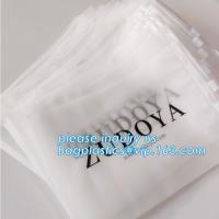 China printing waterproof frosted pvc plastic bra bag,vinyl EVA PVC travel apparel package storage bag zip slider with string for sale