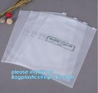 China custom printed transparent bottom gusset slider zipper garment packaging pouch k swimwear clothing bag clear poly for sale