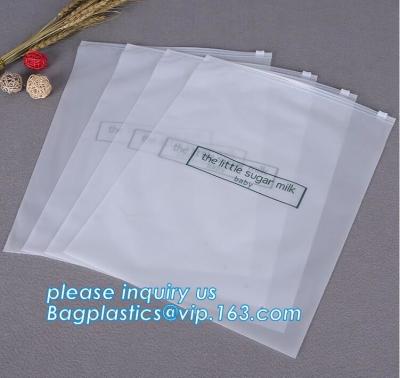 China custom printed transparent bottom gusset slider zipper garment packaging pouch k swimwear clothing bag clear poly for sale
