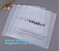 China custom printed transparent bottom gusset slider zipper garment packaging pouch k swimwear clothing bag clear poly for sale