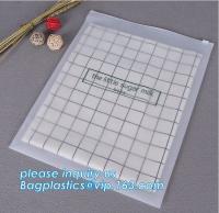 China custom printed transparent bottom gusset slider zipper garment packaging pouch k swimwear clothing bag clear poly for sale