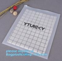 China custom printed transparent bottom gusset slider zipper garment packaging pouch k swimwear clothing bag clear poly for sale