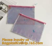 China Holographic Factory Manufacture Custom Logo Transparent PVC Cosmetic Bag Women Travel Clear Wash Organizer Pouch bagease for sale