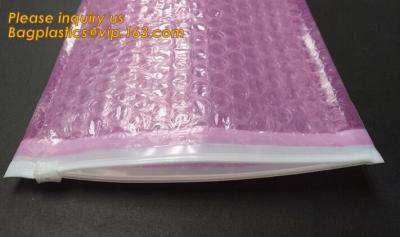 China wholesale metallic glossy holographic cosmetic packing k bubble pouch slider zipper bubble bag bagease bagplastics for sale
