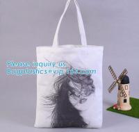 China Custom Printed Organic shopping small tote drawstring cotton canvas bag,Eco-friendly printed grocery canvas shopping bag for sale