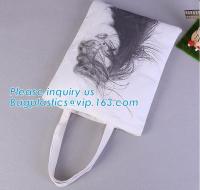 China Custom Printed Organic shopping small tote drawstring cotton canvas bag,Eco-friendly printed grocery canvas shopping bag for sale