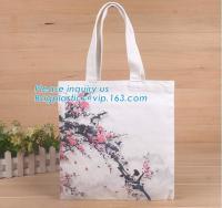 China College student's bag custom logo large space plain canvas tote bag,Promotional printed canvas wine custom cotton shoppi for sale