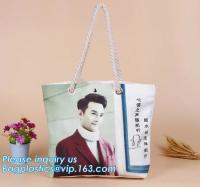 China Promotional custom portrait printing lady shoulder bag,cotton canvas shopping tote bag with cotton rope handle bagease p for sale
