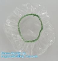 China disposable PE shower cap wholesale plastic waterproof shower cap,PE shower cap with elastic band,hotel shower cap biodeg for sale