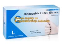 China Powder-free non-sterile 100% natural rubber latex examination gloves /gloves latex medical consumables bagease bagplasti for sale