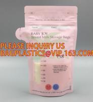 China wholesale food pouch zipper bpa free plastic standing up breast baby milk storage bags,200ml double zipper breast milk b for sale