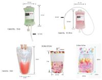 China Vampire blood bags beverage bag fruit juice drink packaging bag,Halloween Party For Blood Energy Drink Bag Dual Port IV for sale