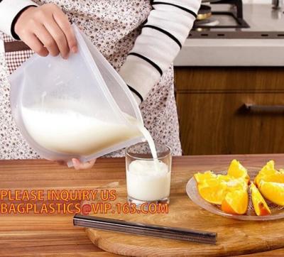 China Reusable Food grade Silicone Vacuum Food Fresh Bags Wraps Fridge Containers Refrigerator Bag silicone food storage bag for sale