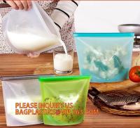 China Reusable Silicone Food Storage Bag Washable Silicone Fresh Bag for Fruits Vegetables Meat Preservation bagease bagplasti for sale