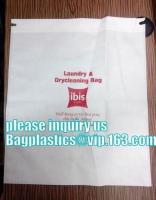 China biodegradable Customized Poly Plastic Drawstring Hotel Laundry Bag, Hotel packaging clothes for laundry plastic bag for sale