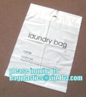 China biodegradable Customized Poly Plastic Drawstring Hotel Laundry Bag, Hotel packaging clothes for laundry plastic bag for sale