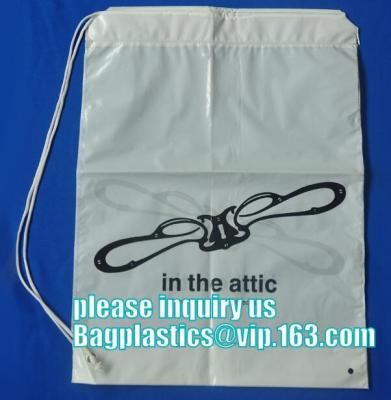 China biodegradable Customized Laundry Drawstring Poly Bag Plastic Laundry Bag For Hotel With Own Logo,Poly Plastic Drawstring for sale