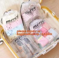 China Biodegradable Customized Logo Printed Poly Drawstring Hotel/Travel Laundry Plastic bag,Shop Disposable Plastic Laundry B for sale