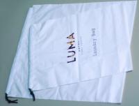 China Biodegradable drawstring laundry poly bag with printing,Logo Printed Poly Drawstring Hotel/Travel Laundry Plastic bag for sale