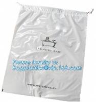 China Biodegradable Size 12x16 inch cotton drawstring poly plastic hotel laundry bag,draw string pe bag logo printed poly pouc for sale