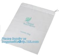 China Biodegradable Size 12x16 inch cotton drawstring poly plastic hotel laundry bag,draw string pe bag logo printed poly pouc for sale